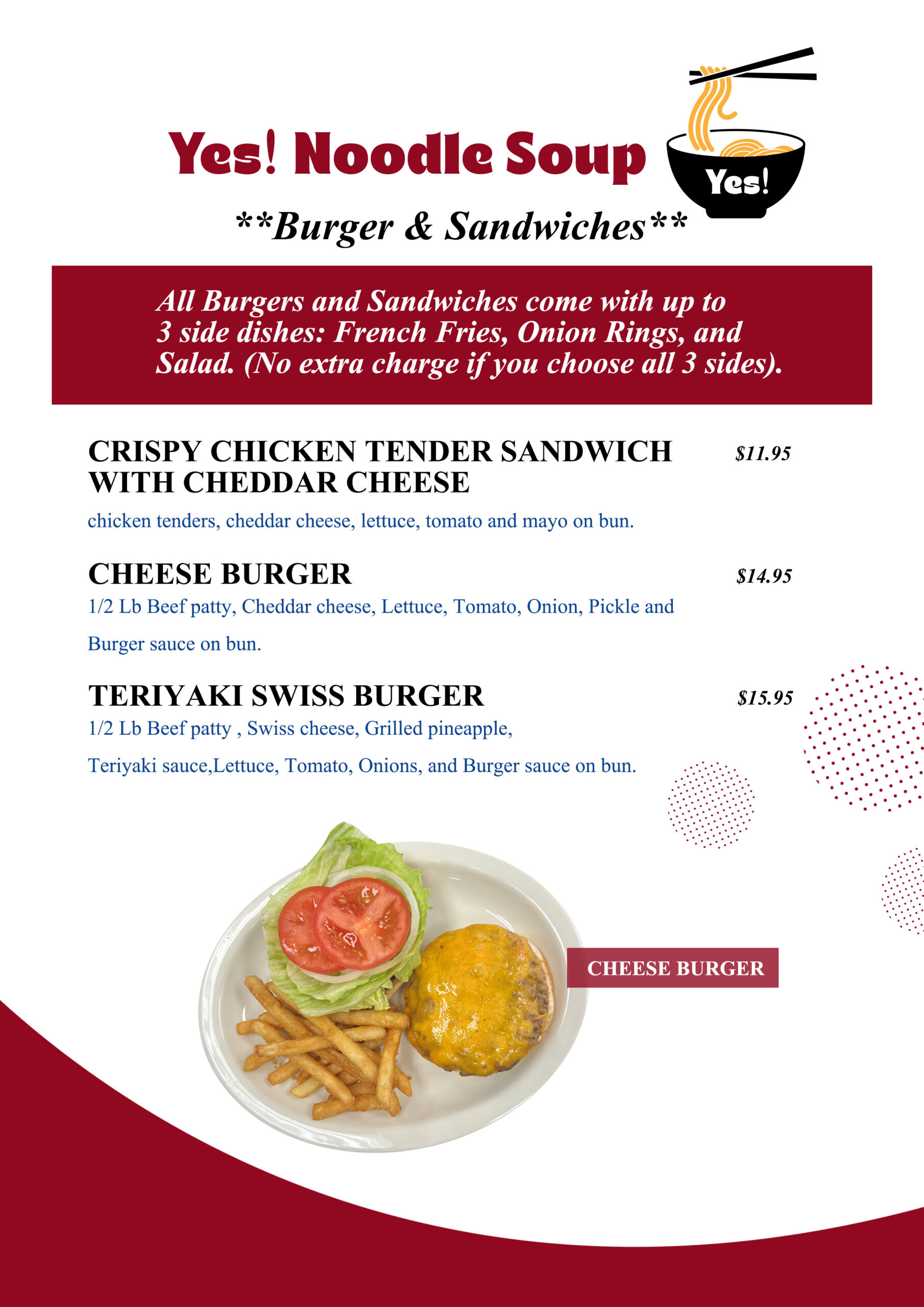 Menu - Yesnoodlesoup