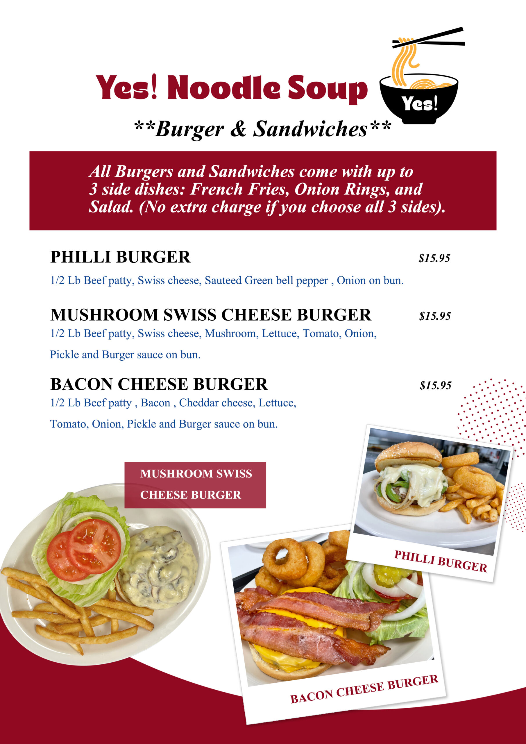 Menu - Yesnoodlesoup