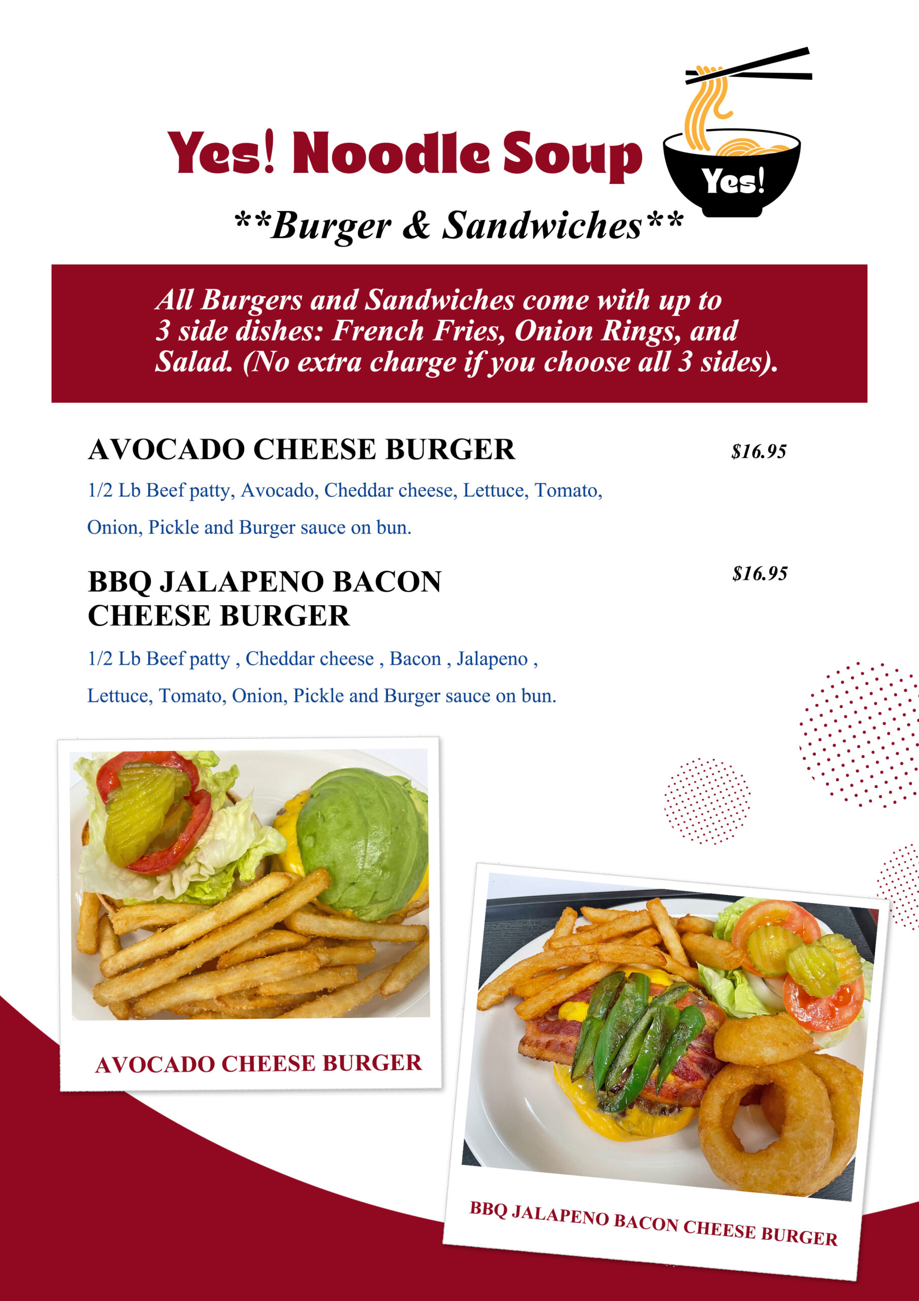Menu - Yesnoodlesoup