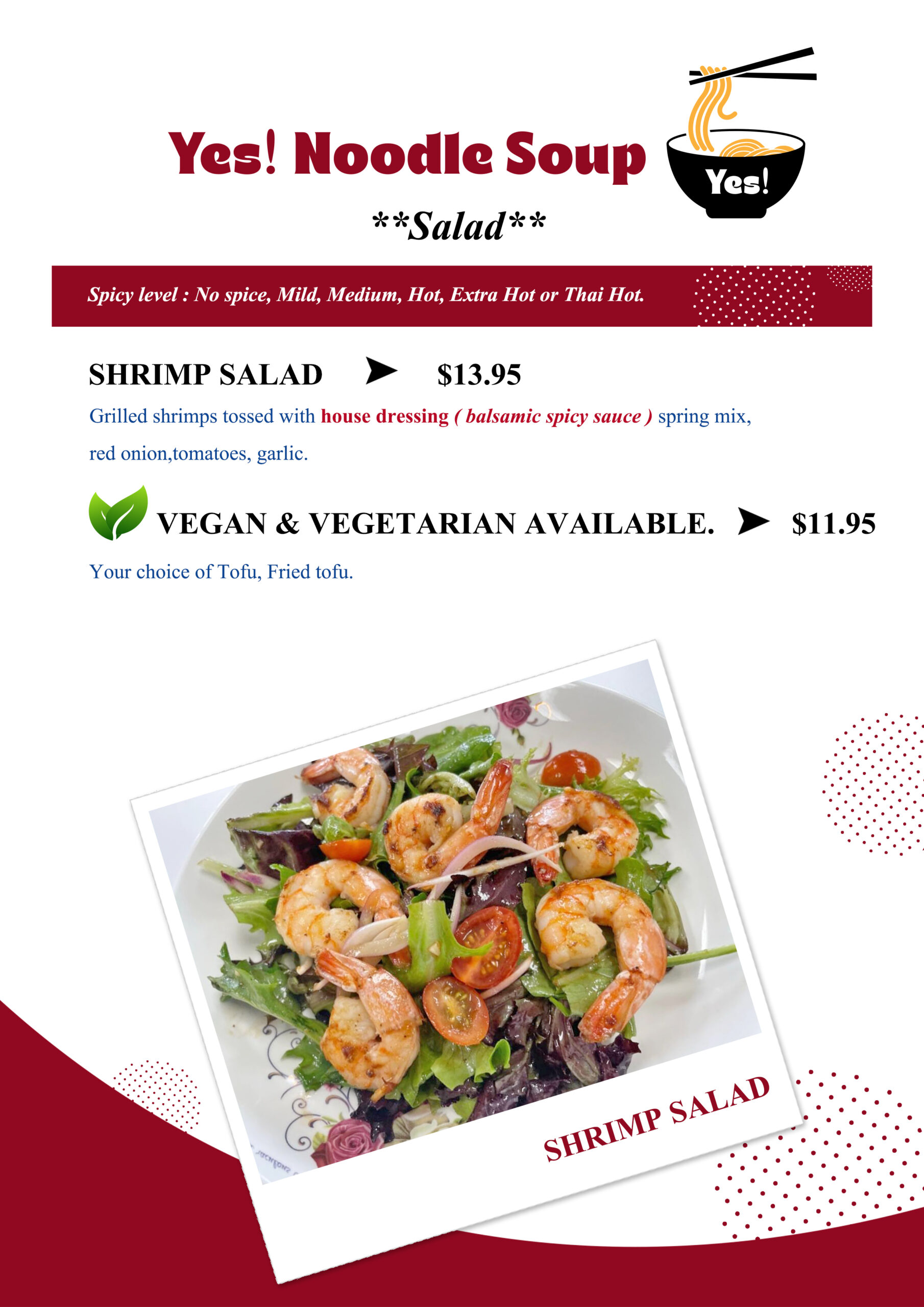 Menu - Yesnoodlesoup