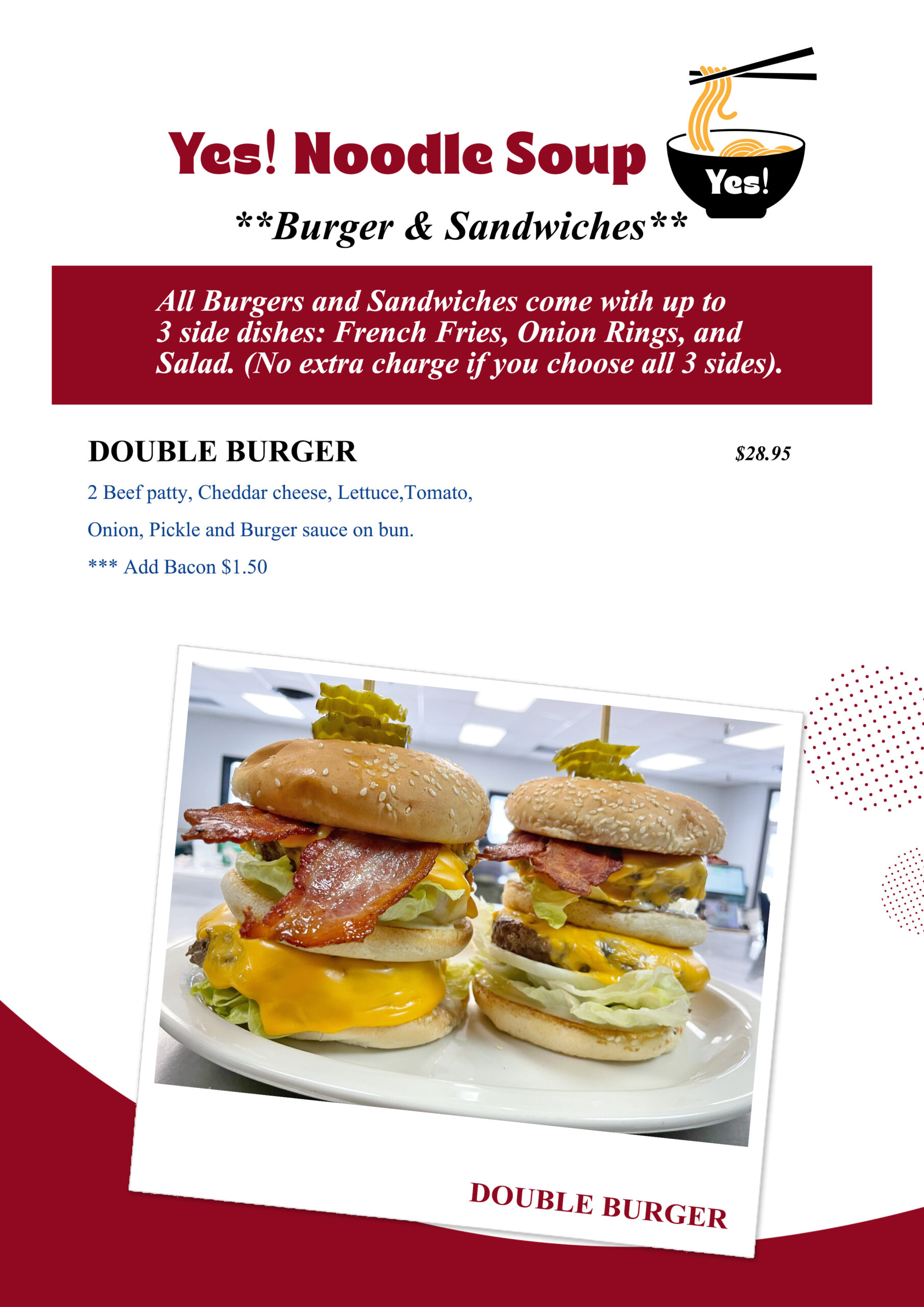 Menu - Yesnoodlesoup