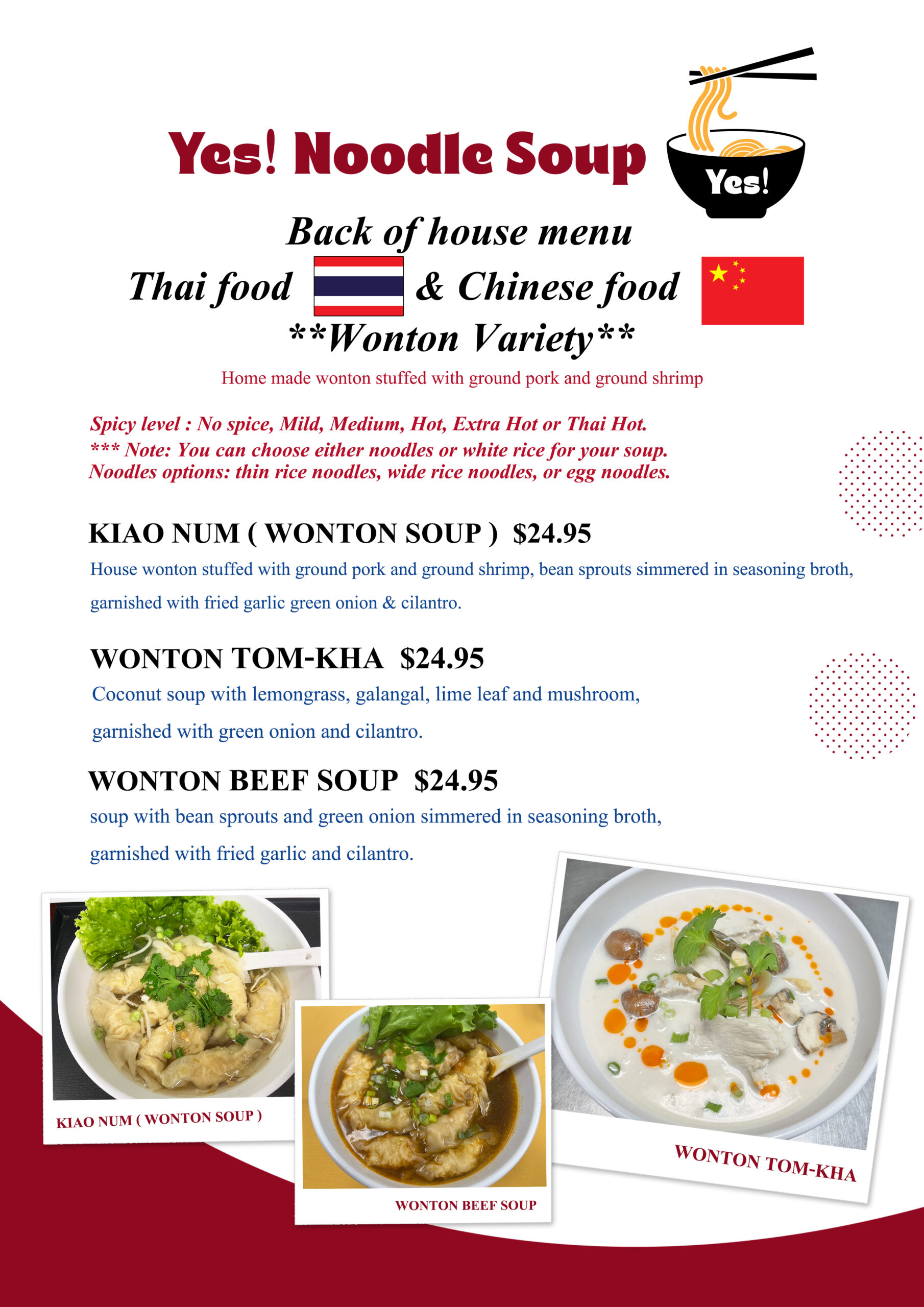 Menu - Yesnoodlesoup